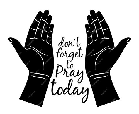Premium Vector Praying Hands Silhouette Isolated