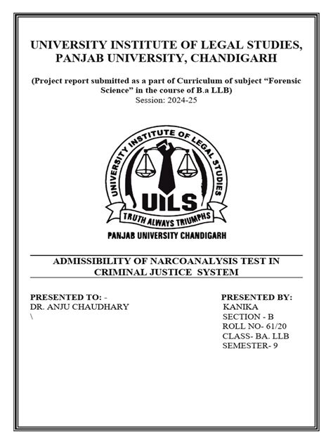 Forensic Project 61 Narco Analysis Pdf Right To Silence