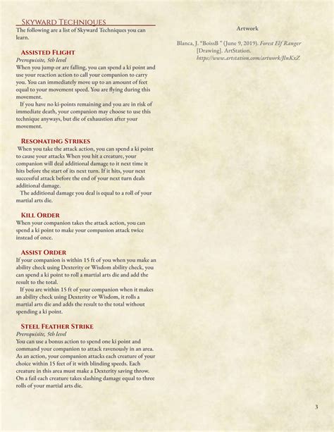 Wip Monk Subclass With A Feathery Friend Need Help Designing More Cool Moves R