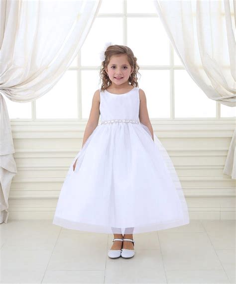 Cad754w Girls Dress Style D754 White Sleeveless Satin And Organza