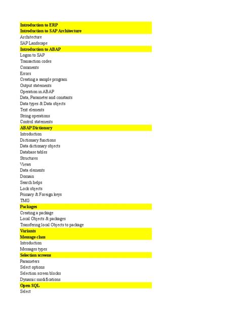 Sap Abap Course Content Pdf Data Management Computer Engineering
