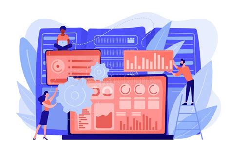 Big Data Visualization Concept Vector Illustration Stock Vector Illustration Of Story Bright