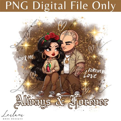 Valentines Cholo Couple PNG Chola Couple Digital File Couple Digital File Love PNG File