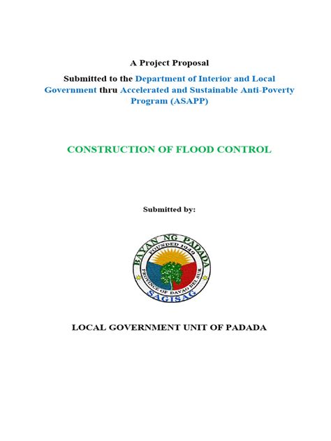 Project Proposal Construction Of Flood Control Dilg Asapp Pdf