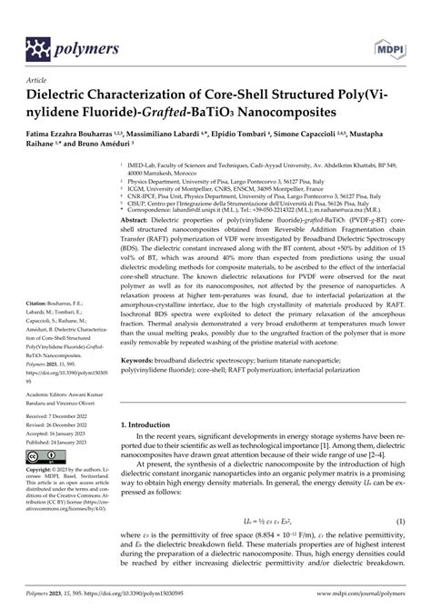 Pdf Dielectric Characterization Of Core Shell Structured Polyvi Nylidene Fluoride Grafted