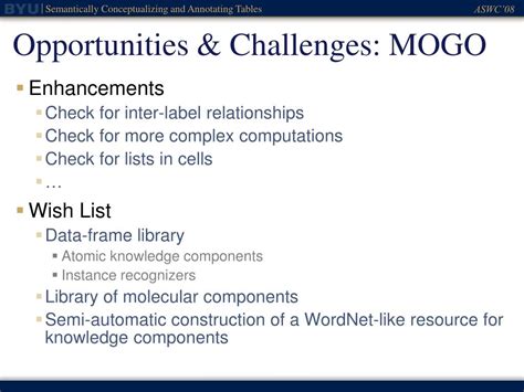 Ppt Semantically Conceptualizing And Annotating Tables Powerpoint