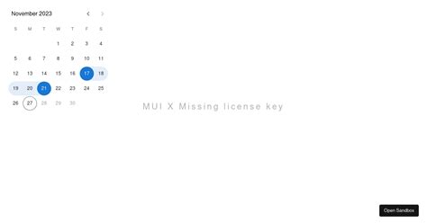 Muix Date Pickers Pro Examples Codesandbox