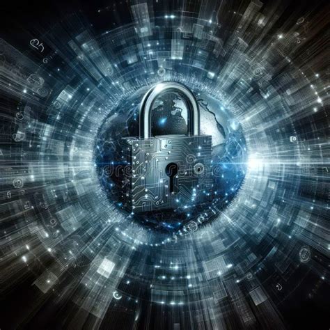 Cyber Data Protection Padlock On Data Stock Illustration Illustration Of Protection Cyber
