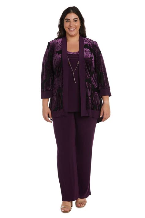Randm Richards Formal Plus Size Black Pant Suit 9017w Blacktaupe 14w