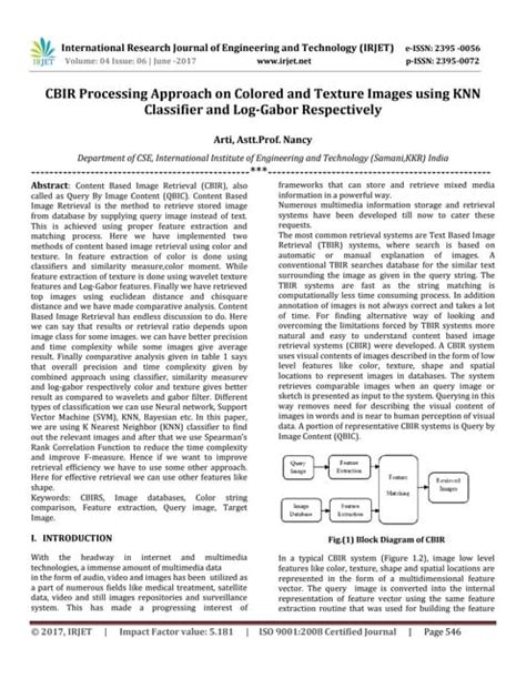 Cbir Processing Approach On Colored And Texture Images Using Knn