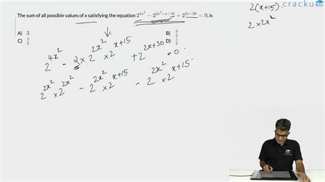 Video The Sum Of All Possible Values Of X Satisfying The Equation 2