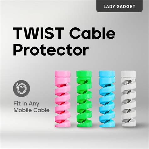 Twist Cable Protector Cute Candy Color Cable Protector For All Type Round Cable 1set 4pcs