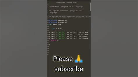 C Logical Operator Or Operator Or Operator In C Programming C Cpp Java Python