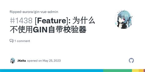 Feature 为什么不使用GIN自带校验器 Issue flipped aurora gin vue admin GitHub