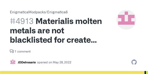 Materialis Molten Metals Are Not Blacklisted For Create Draining