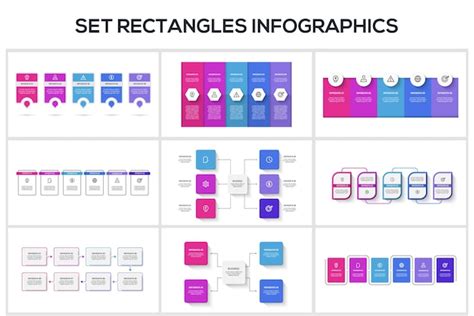 Premium Vector Set Rectangles Concept For Infographics Business Data