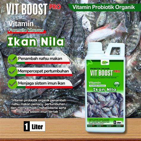 Jual Vitboost Pro Vitamin Ternak Ikan Nila Cepat Besar 1 Liter Booster