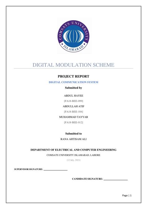 Pdf Digital Modulation Analysis