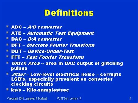 Lecture 17 Analog Circuit Test AD And DA