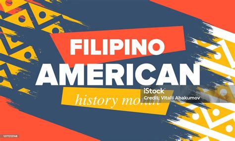 필리핀 미국 역사의 달 해피 홀리데이는 10월에 매년 축하합니다 필리핀과 미국 국기 문화의 달 애국적인 디자인 포스터 카드 배너 템플릿 벡터 일러스트레이션 미국에 대한 스톡