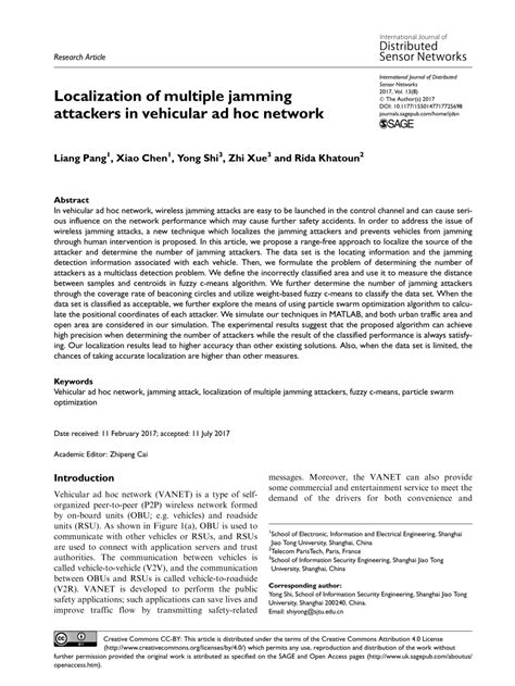 Pdf Localization Of Multiple Jamming Attackers In Vehicular Ad Hoc Network