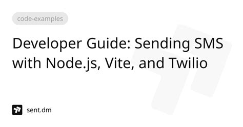 Developer Guide Sending Sms With Node Js Vite And Twilio