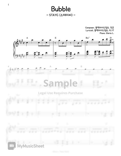 Stayc 스테이씨 Bubble 악보 By Gloria L
