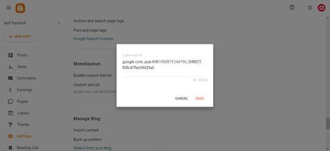 How To Fix Adsense Adstxt File Issue In Blogger Asif Kamboh