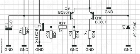 An Analog Circuit With Electronic Components Capacitor Resistor Diode Transistor Connected