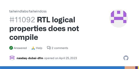 Rtl Logical Properties Does Not Compile · Tailwindlabs Tailwindcss