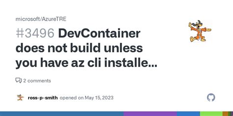 Devcontainer Does Not Build Unless You Have Az Cli Installed On Your Host Machine · Issue 3496