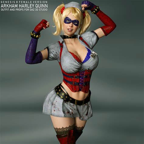Arkham Harley Quinn Outfit For G8f Renderopedia Daz And Poser Content