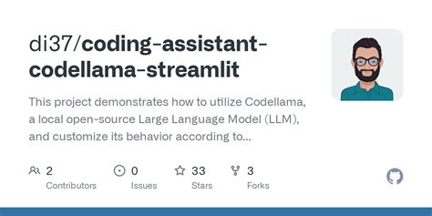 github di37 coding assistant codellama streamlit this project