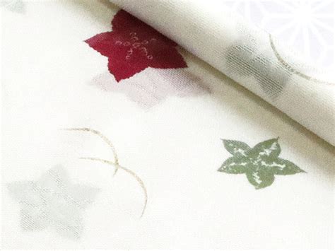 帯揚げ 紋紗 二色桔梗に露芝 暗紅色老竹色06京都の着物和装小物 ゑり正