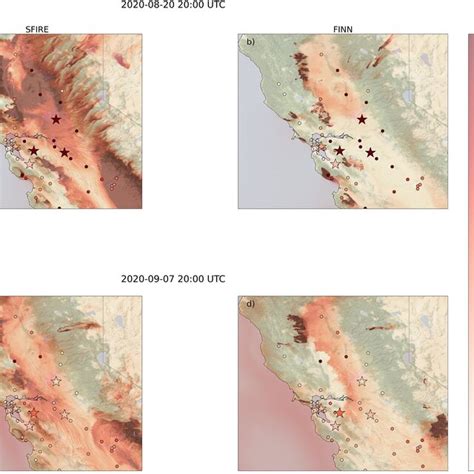Snapshots Of Fire Area From A D Sfire B E Fire Inventory From Download Scientific