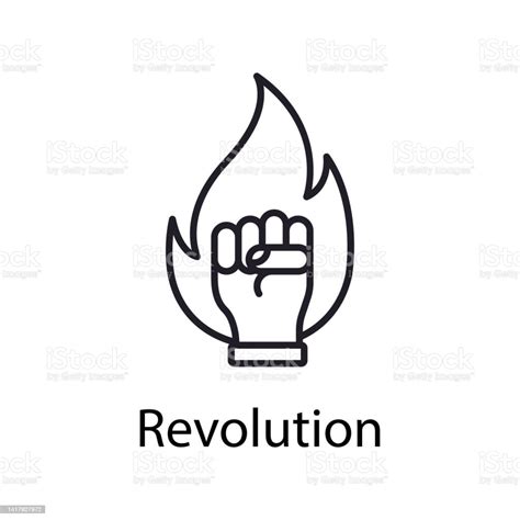 혁명 벡터 개요 아이콘 디자인 일러스트레이션 흰색 배경 Eps 10 파일에 기타 기호 개념에 대한 스톡 벡터 아트 및 기타 이미지 개념 고압 전류 주의 녹색 기술