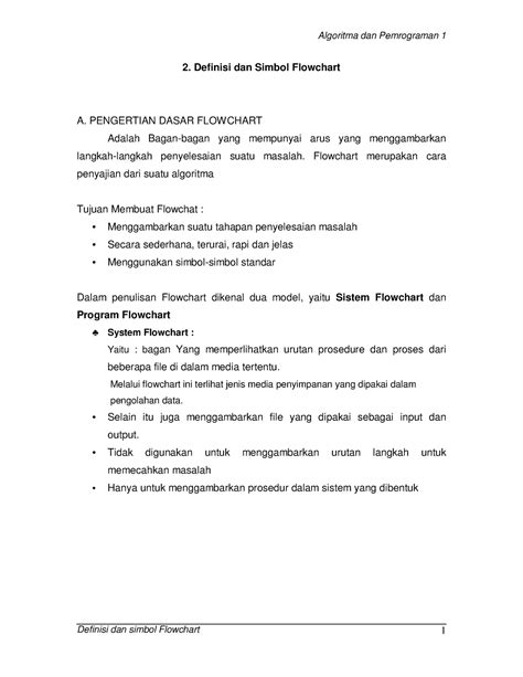 Definisi Dan Simbol Flowchart Definisi Dan Simbol Flowchart A PENGERTIAN DASAR FLOWCHART