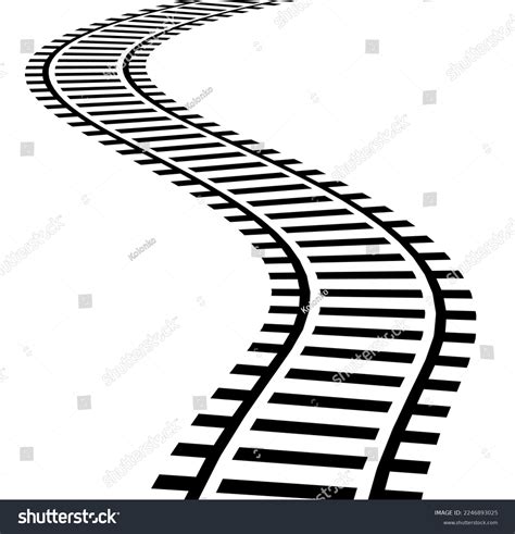 Railway Train Track Vector Route Rail Stock Vector Royalty Free 2246893025 Shutterstock
