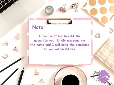 Personalized Name Notepad Notepad Template Editable Name Notepad Custom Memopad Custom