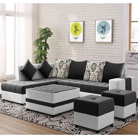 5 Seater Stainless Steel Living Room L Shape Corner Sofa Set At ₹ 40500