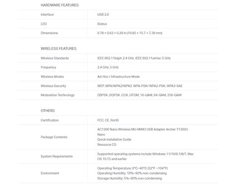 TP Link Archer T1300U Nano Wireless USB Adapter Networking Scorptec Computers