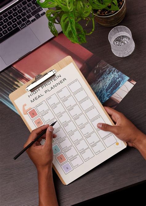 High Protein Meal Planner Printable Pdf Track Protein And Get In Shape