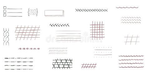 Pencil Line Drawn Square And Stripe Pattern For Note Pages And Geometric Creative Backgrounds