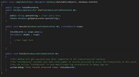 Salesforce Databasestateful” Usage On Salesforce Batch Classes By
