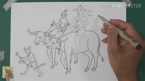 วาดภาพวิถีไทย สีเอกรงค์ โดยครูโย่ Youtube