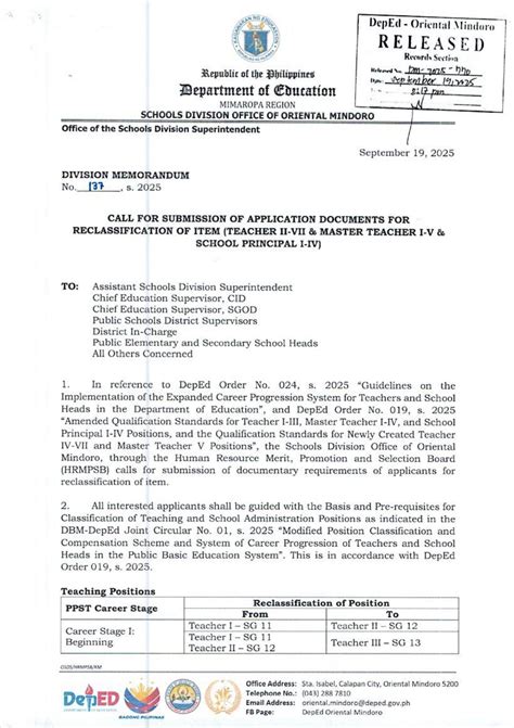 Division Memorandum No Sdo Ormin Personnel Section Facebook