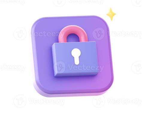 3d Render Of Purple Padlock Side Icon For Ui Ux Web Mobile Apps Social Media Ads Design 26991686 Png