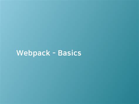 Webpack Basics 코드너리