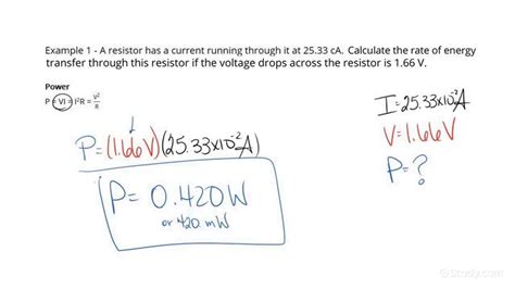 Determining The Rate Of Energy Transfer Through A Resistor Physics