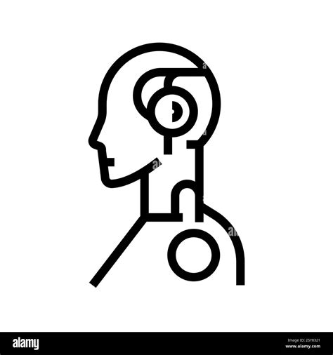 Intelligent Robot Black Line Icon Stock Vector Image And Art Alamy